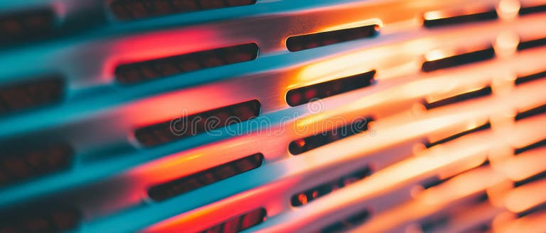 Illuminated Aluminum Texture Showcasing Embedded Neon Lights with a ...