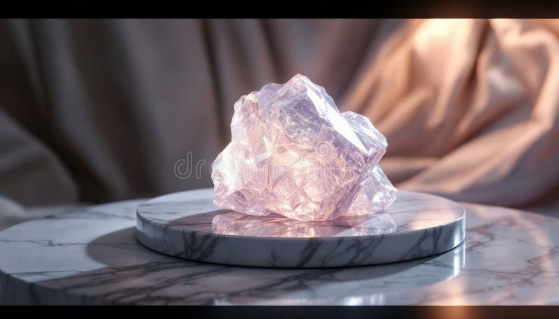 Illuminated Amethyst Crystal on Marble Pedestal: a Study in Light and ...