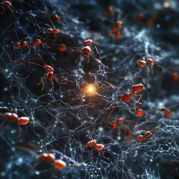 Illuminated Ants among Network of Web-like Structures in ...