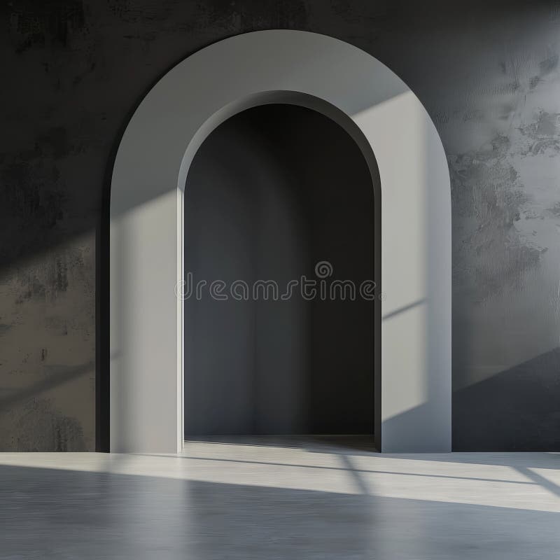 Illuminated Archway Casting a Theatrical Shadow Stock Photo - Image of ...