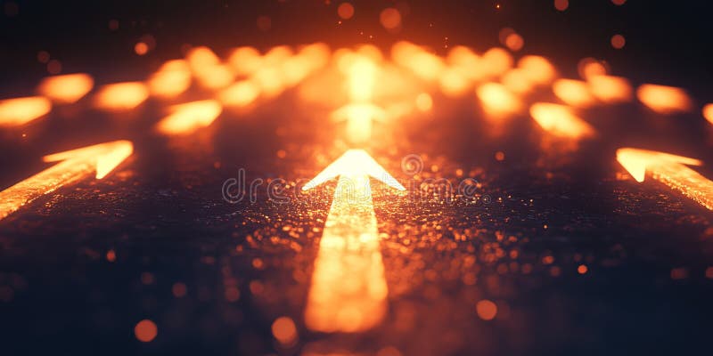 Illuminated Arrows Pointing Forward, a Symbol of Progress and ...