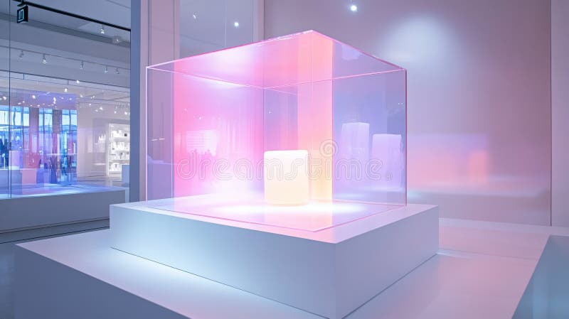 Illuminated Art Installation in Modern Exhibition Space Showcasing ...