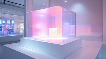 Illuminated Art Installation in Modern Exhibition Space Showcasing ...