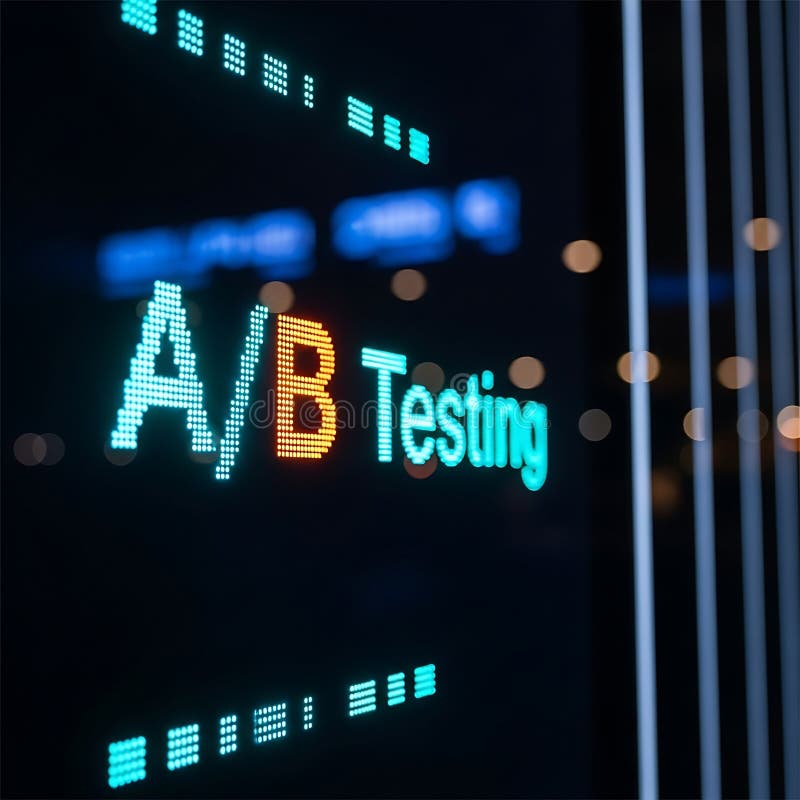 Illuminated a B Testing Sign on a Dark Background Demonstrating Digital ...