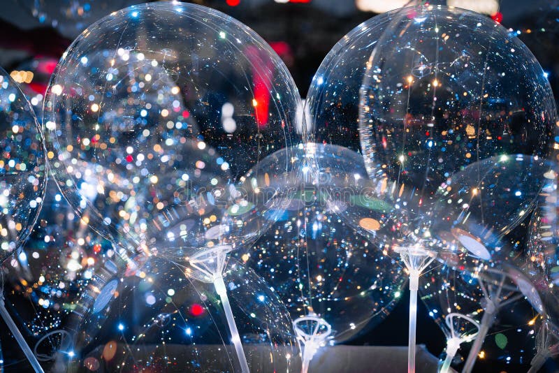 Illuminated balloons stock image. Image of light, balloons - 255462293