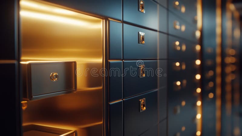 Illuminated Bank Vault: a Glimpse into Secure Storage Stock ...
