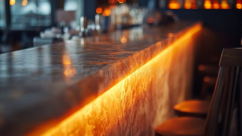 Illuminated Bar Counter Modern Interior Design Stock Illustration ...