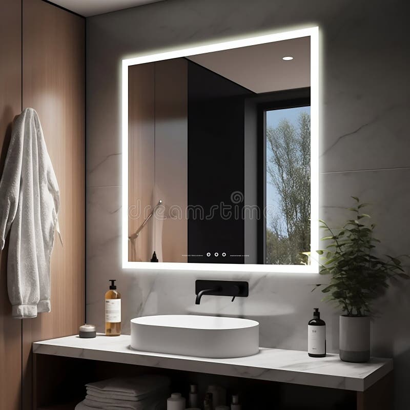 Illuminated Bathroom Mirror with LED Front and Back Lighting ...