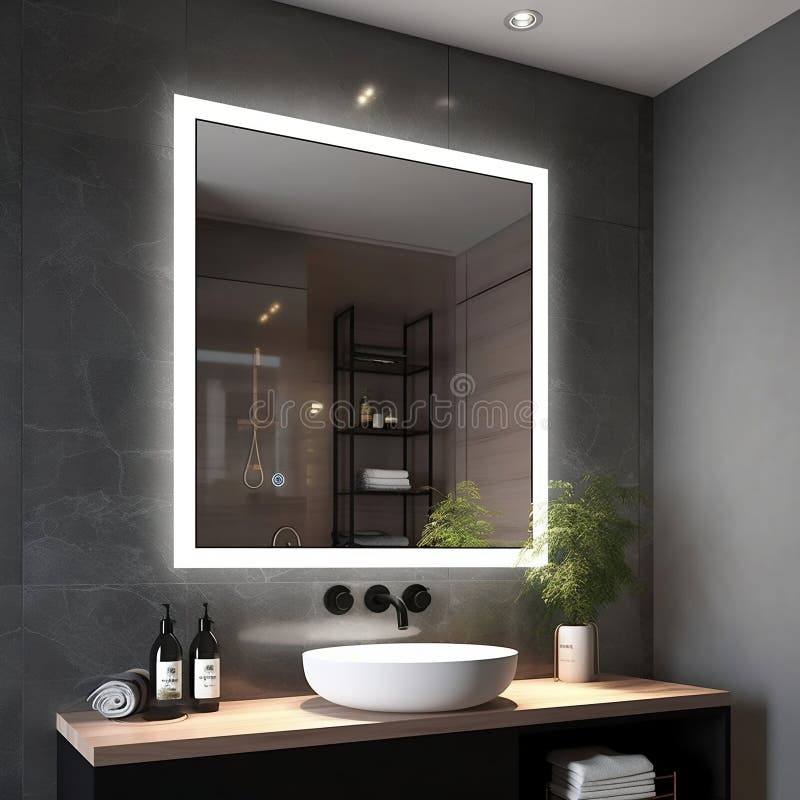 Illuminated Bathroom Mirror with LED Front and Back Lighting ...