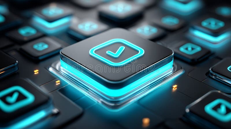 Illuminated Black Keyboard with Glowing Blue Keys, Perfect for ...