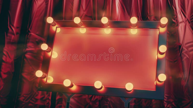 Illuminated Blank Frame on Stage Surrounded by Lights. Perfect for ...