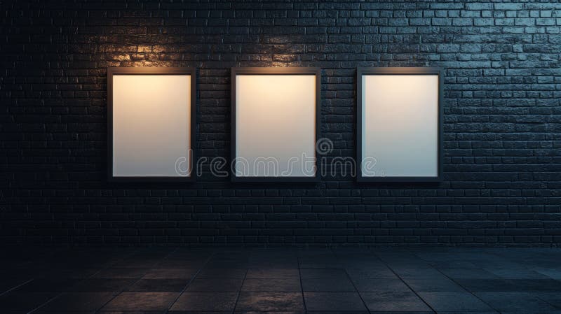 Modern Gallery Blank Canvas Ambient Lighting Stock Photos - Free ...