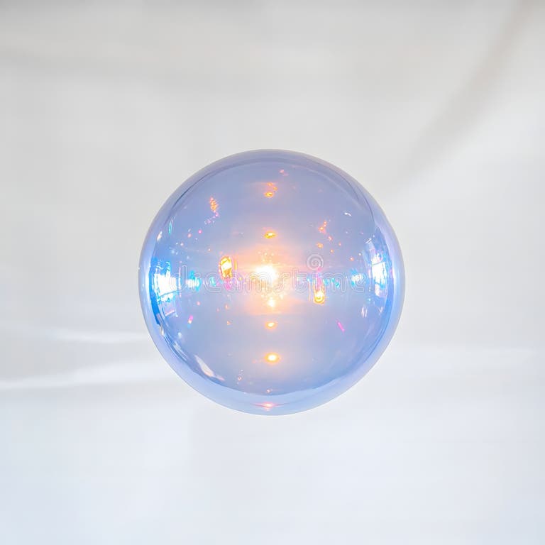 Illuminated Blue Glass Sphere Light Fixture Modern Interior Design ...