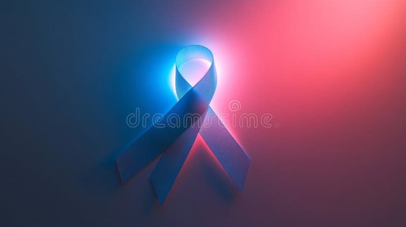 Illuminated Blue Ribbon Awareness Symbol Stock Illustration ...