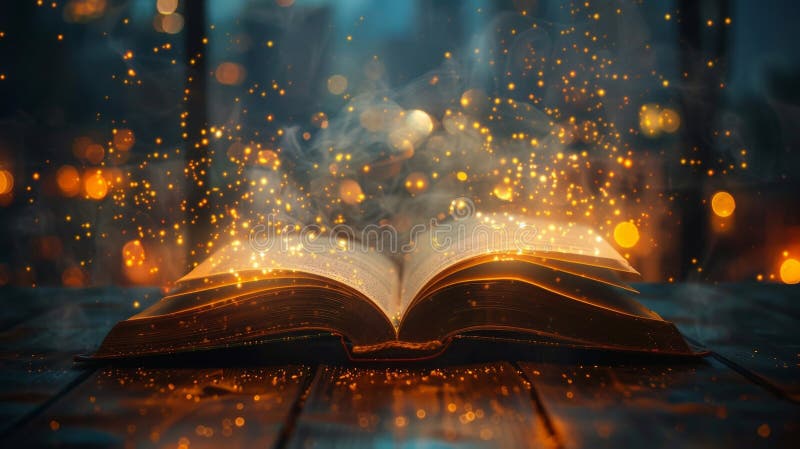 An illuminated book stock photo. Image of knowledge - 314236494