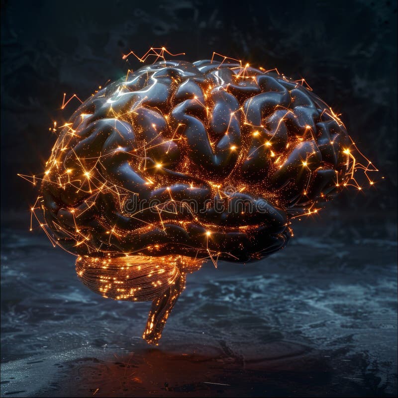 Illuminated Brain with Neural Network Connections Stock Illustration ... Illuminated Brain with Neural Network Connections Stock Illustration ...
