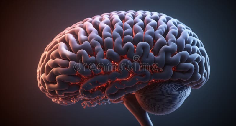 Illuminated Brain - a Symbol of Intelligence and Thought Stock ...