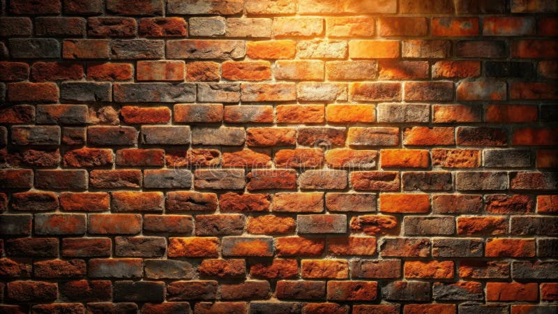 Illuminated Brick Wall Texture Rustic, Aged Bricks with Warm Lighting. Generative AI Stock ...