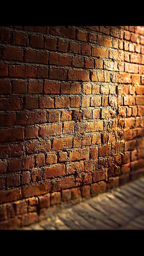 Illuminated Brick Wall Texture: a Study in Light and Shadow on Aged ...