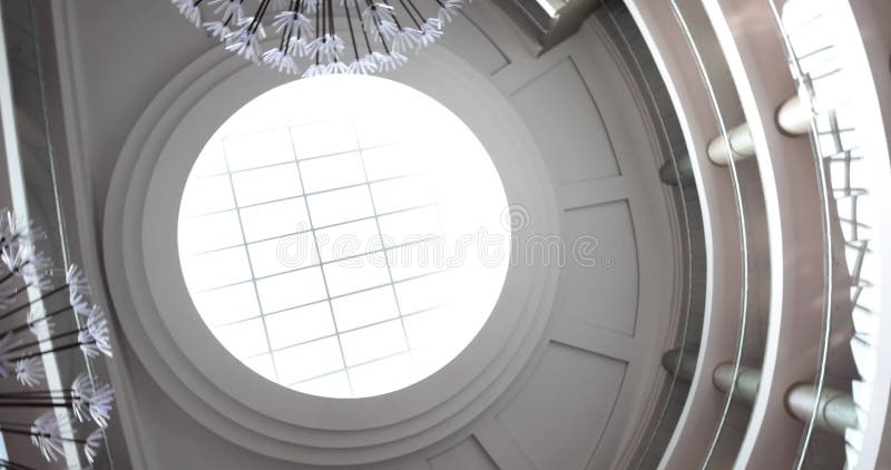 Illuminated Building Interior with Ceiling View Windows in Hotel Stock ...