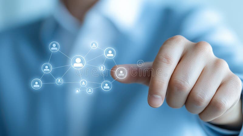 Illuminated Button Activated by Human Touch, Symbol of Technological ...