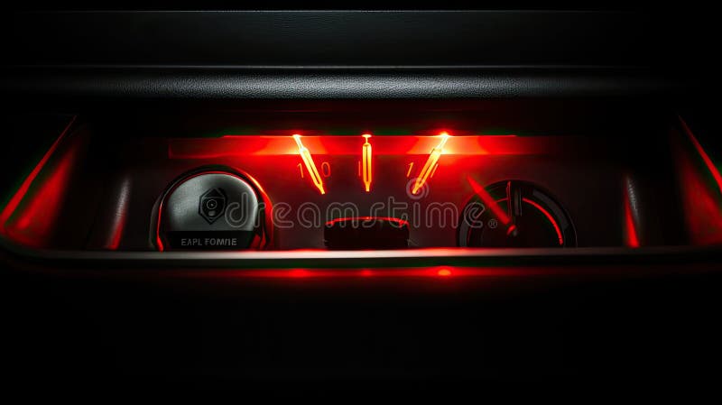 Illuminated Car Battery Light Stock Illustration - Illustration of ...