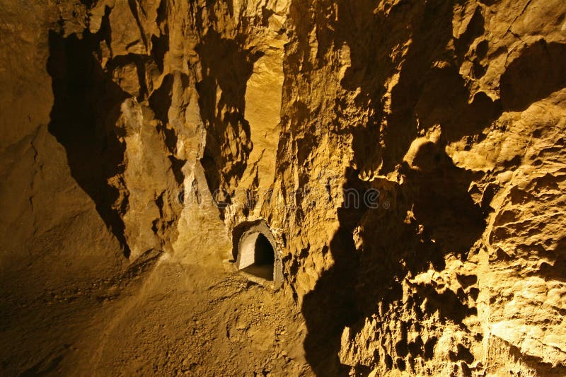 Illuminated cave interior stock photo. Image of inside - 3301712