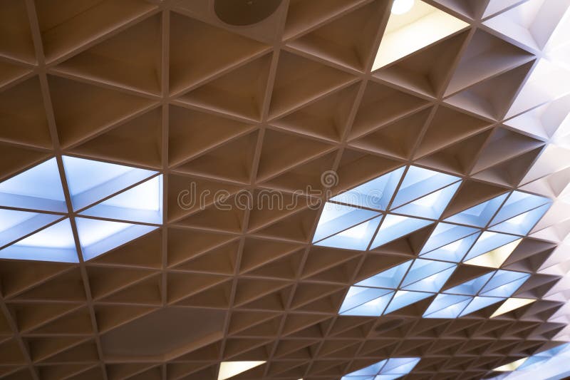 The Illuminated Ceiling of a Modern Design Hotel Seminar Room Has a ...