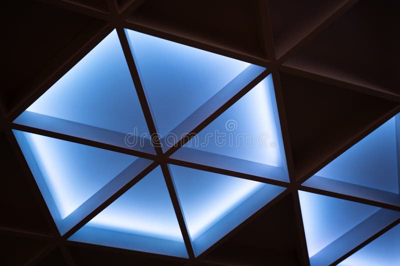 The Illuminated Ceiling of a Modern Design Hotel Seminar Room Has a ...