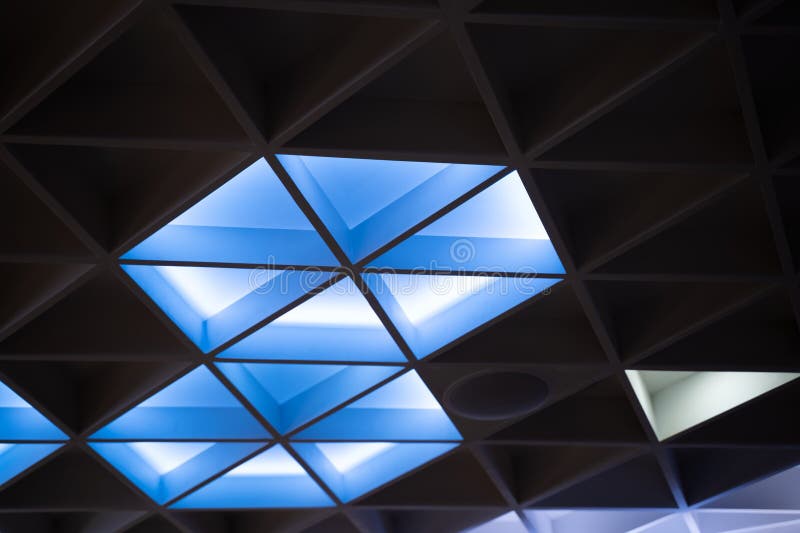 The Illuminated Ceiling of a Modern Design Hotel Seminar Room Has a ...