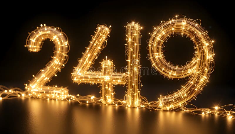 Illuminated Celebration: Glowing Number Display with Radiant Light ...