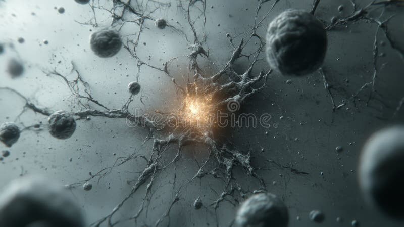 Illuminated Cell Structure, a Closeup View of Luminescence and ...