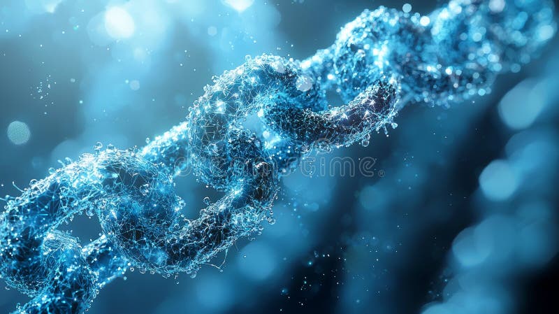 Illuminated Chainlink Symbol Surrounded Translucent Chains and Light ...