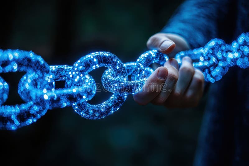 Illuminated Chains Connecting Ideas Forest Setting Digital Art ...