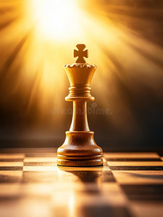 Illuminated Chess King Leadership Strategy Victory Power Success a ...