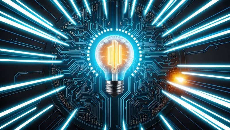 Illuminated Circuitry: a Fusion of Light and Technology Stock ...