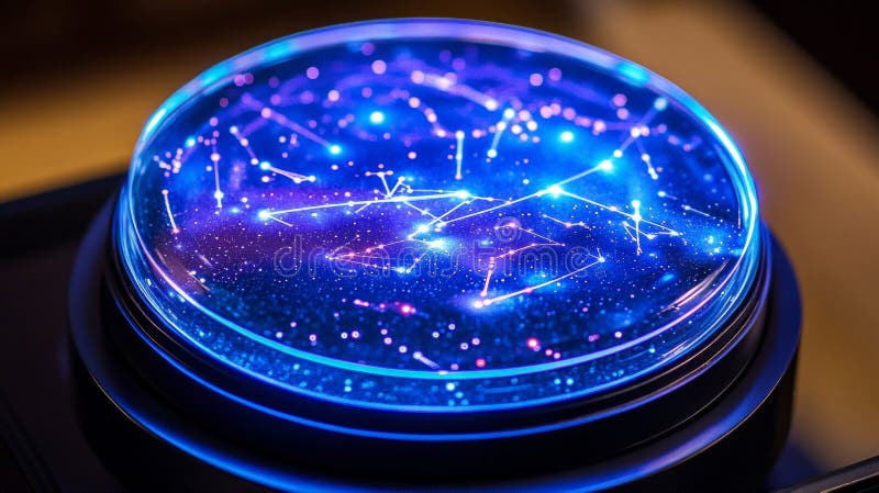 Illuminated Circular Constellation Display Stock Illustration ...
