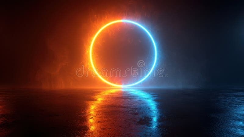 Illuminated Circular Design Abstract Environment Digital Art Dramatic ...