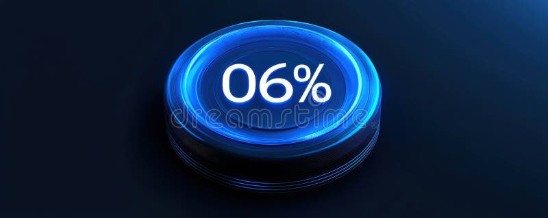 Illuminated Circular Design with the Number 06 on a Glowing Blue ...