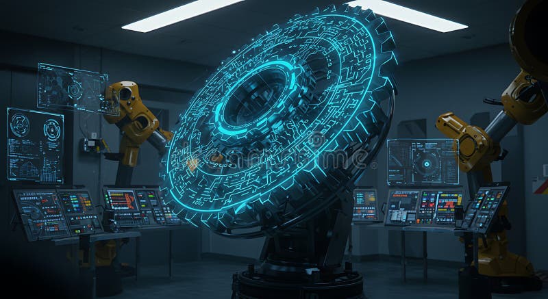 Operating Futuristic Technology Circular Interface in Laboratory with ...