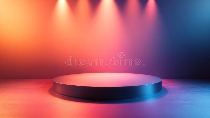 Illuminated Circular Platform Stage Design Stock Illustration ...