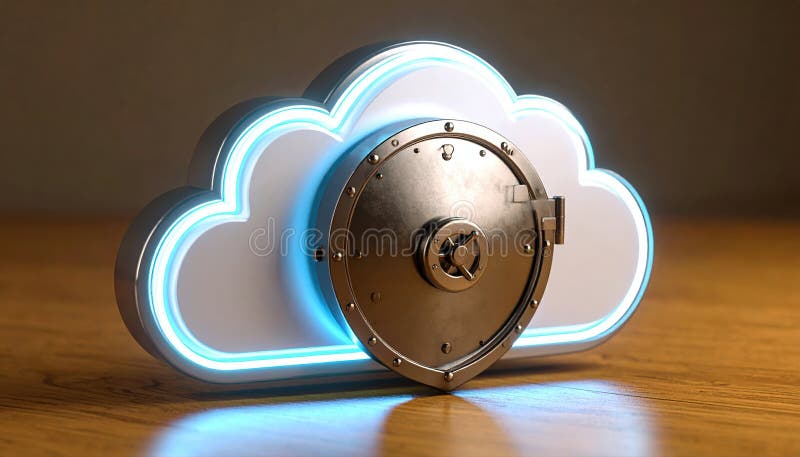 Illuminated Cloud-shaped Safe with LED Light Outline, Modern Secure ...