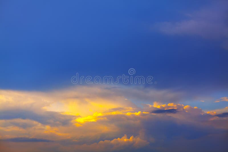 Illuminated Clouds with Twilight Stock Photo - Image of background ...