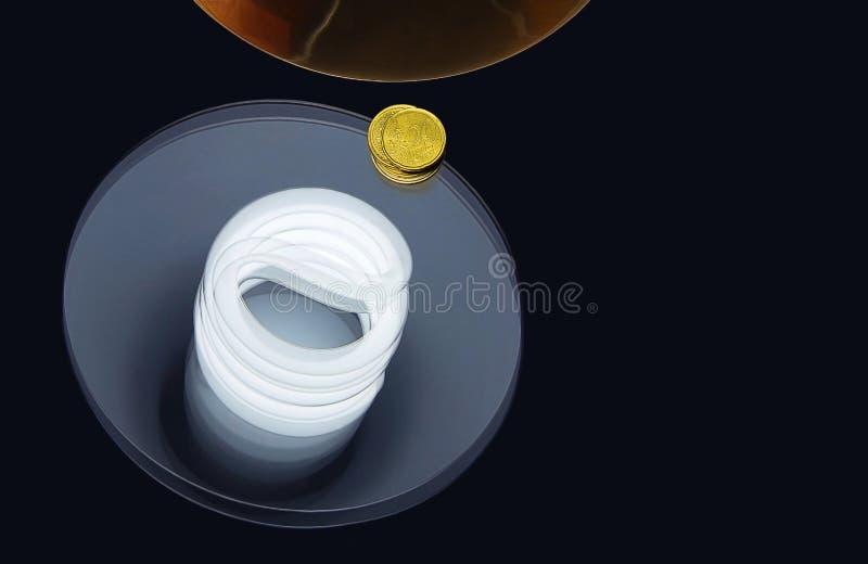 Illuminated coins stock image. Image of golden, glass - 50856207
