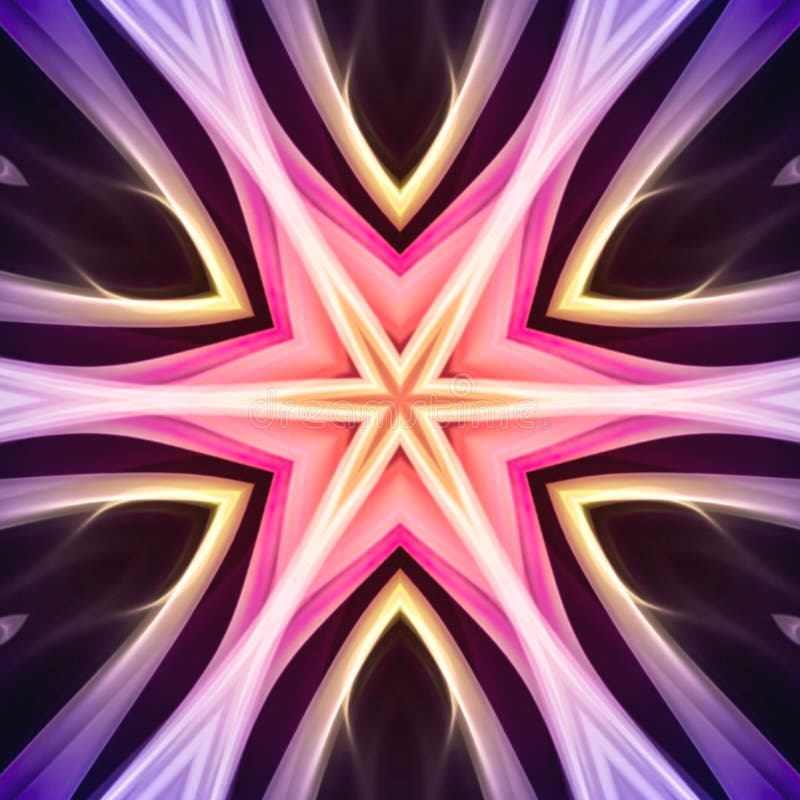Illuminated Colorful Abstract Star on Dark Background. Futuristic Star ...
