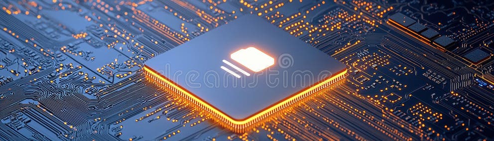 Illuminated Computer Chip, Glimpse into the Future of Technology ...