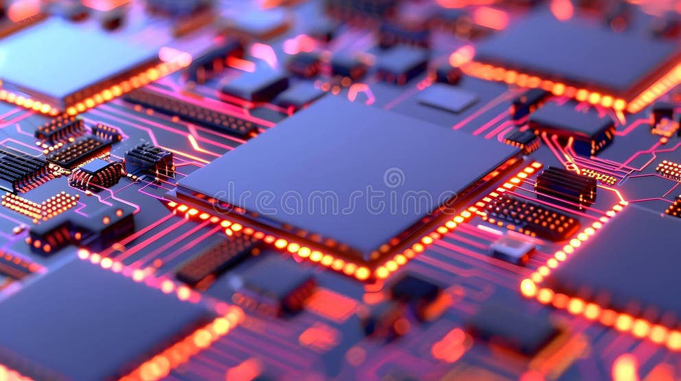 Illuminated Computer Circuitry, a Visual Representation of Modern ...