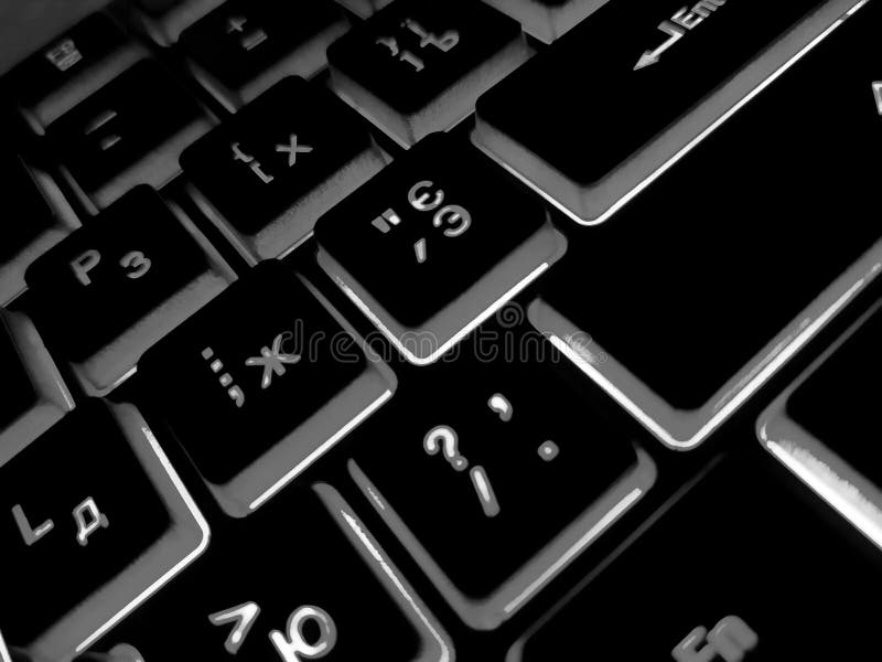 Illuminated Computer Keyboard Close Up Stock Photo - Image of white ...