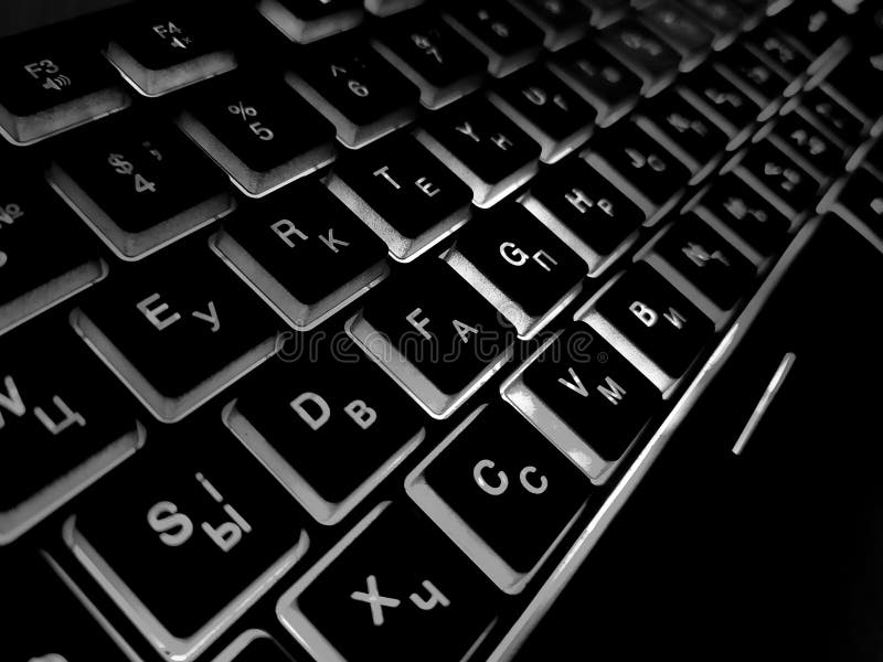 Illuminated Computer Keyboard Close Up Stock Photo - Image of board ...