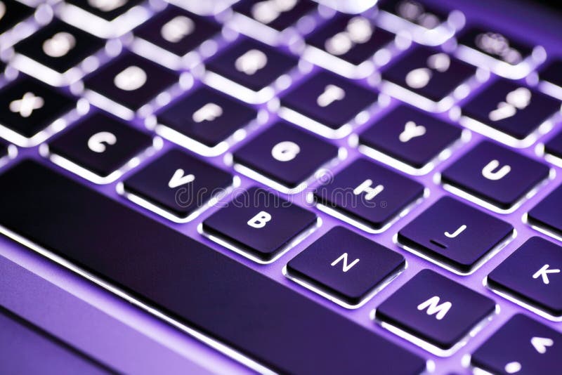 Illuminated Computer Keyboard Stock Image - Image of alphabet, work ...